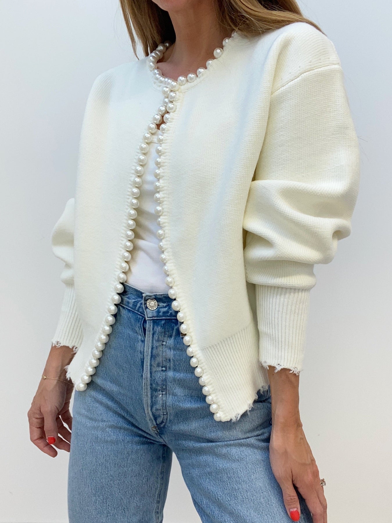 Ascend™ Cardigan met parelversiering – Ascend Amsterdam